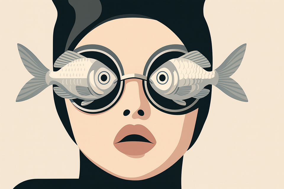 Download Surreal Illustration, Fish Glasses Art, Modern Portrait Design ...