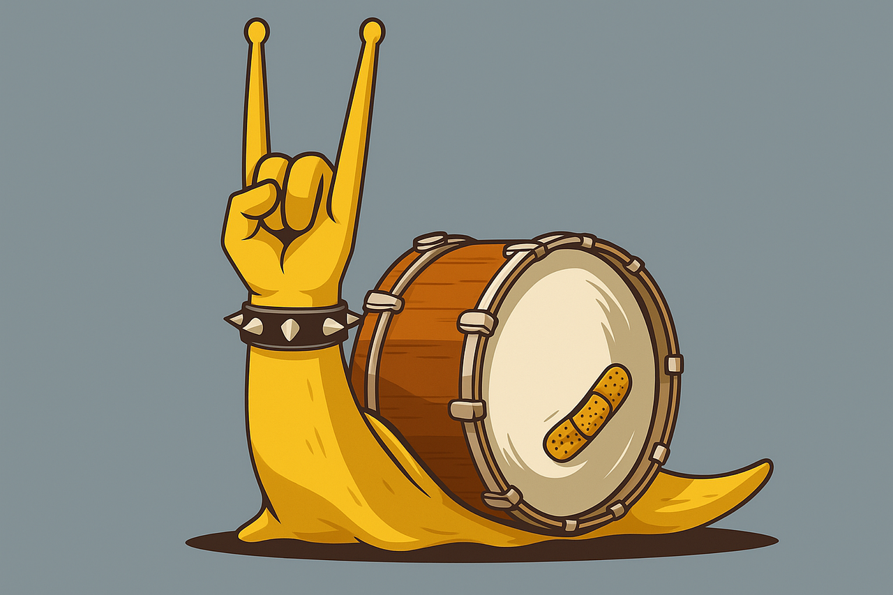 Download Rock Snail Illustration, Funny Music Art, Drummer Cartoon ...