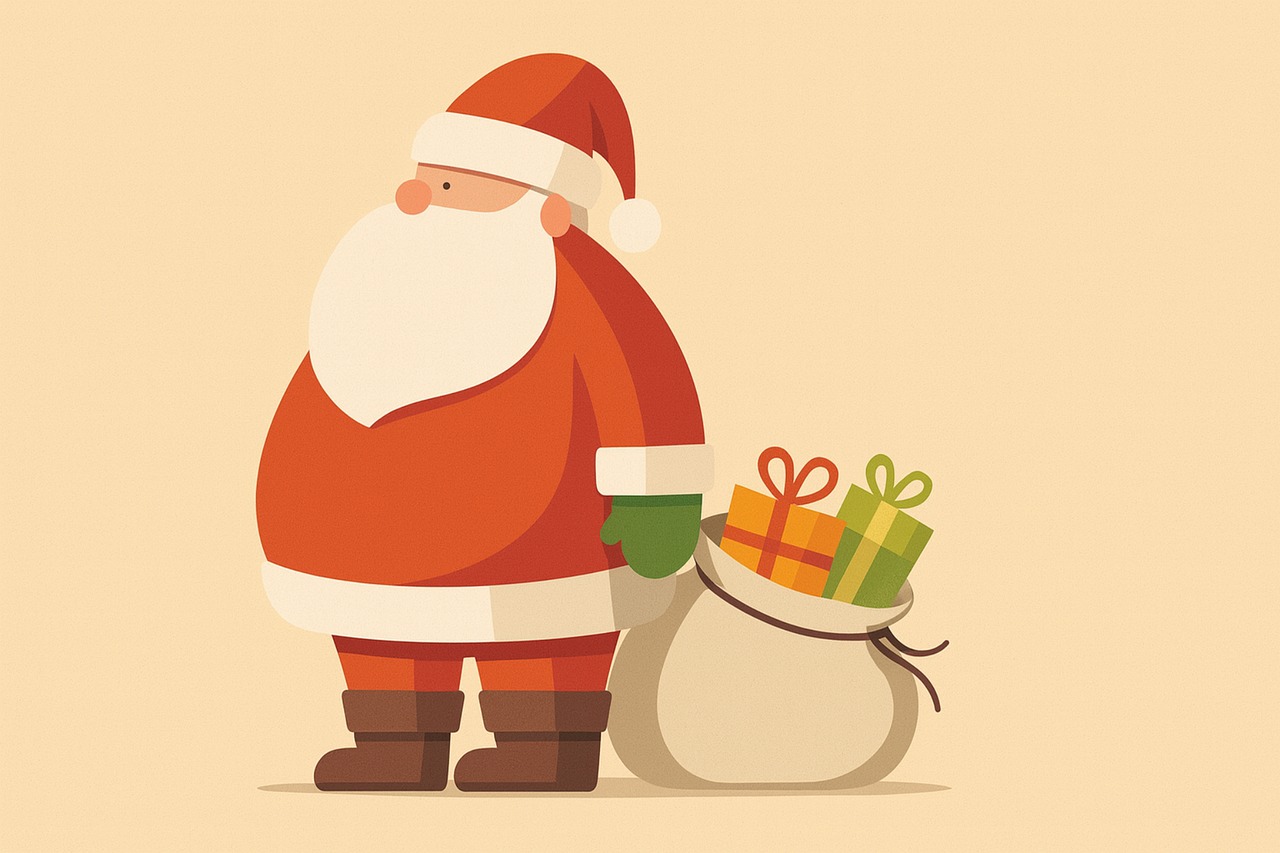 Download Cute Santa Illustration, Christmas Cartoon Art, Festive ...