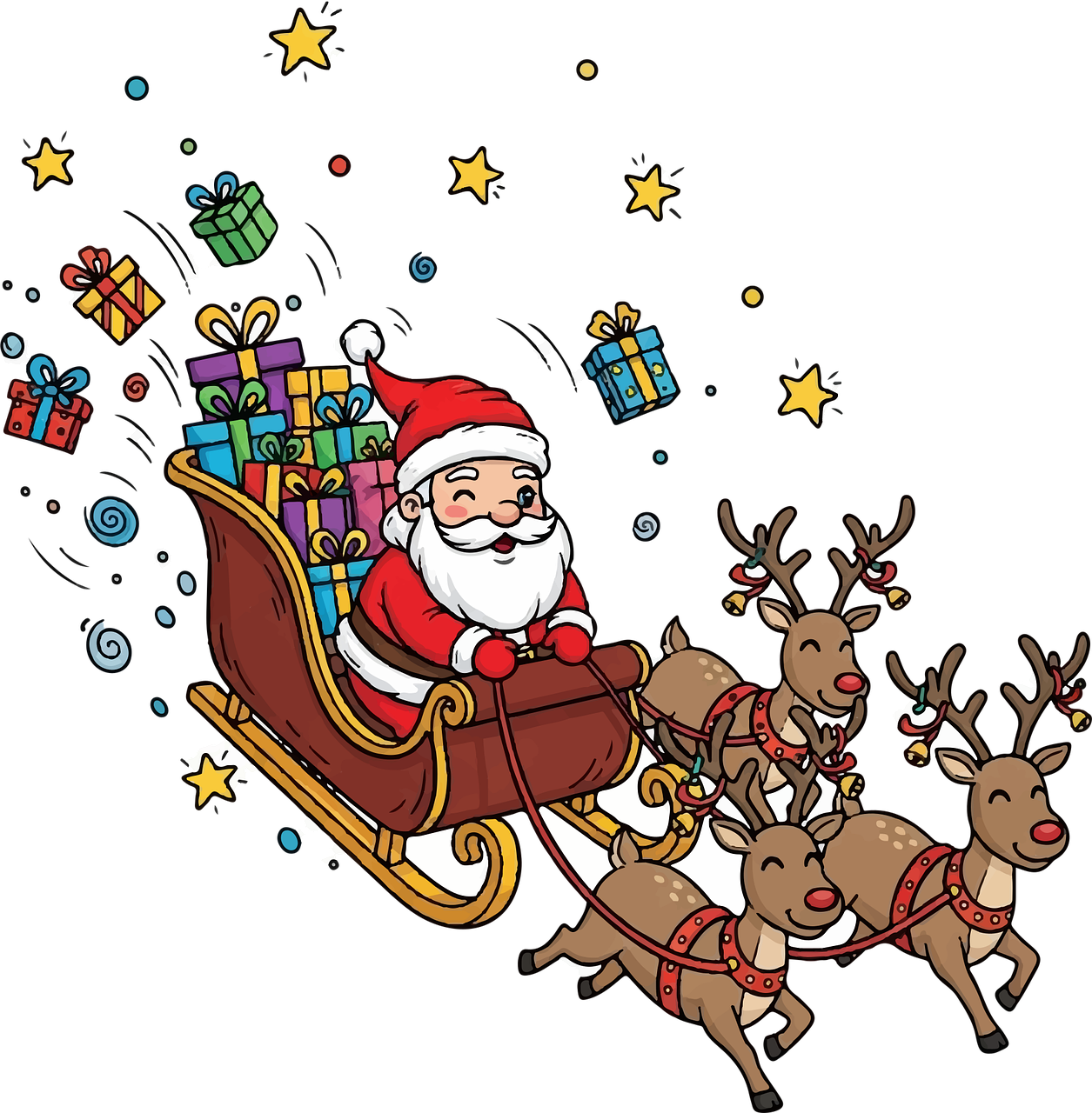 Santa Sleigh Vector Free