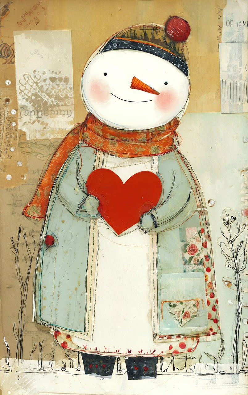 Download Snowman, Heart, Winter. Royalty-Free Stock Illustration Image ...