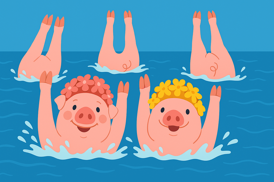 Download Pigs, Piglets, Swimming. Royalty-Free Vector Graphic - Pixabay