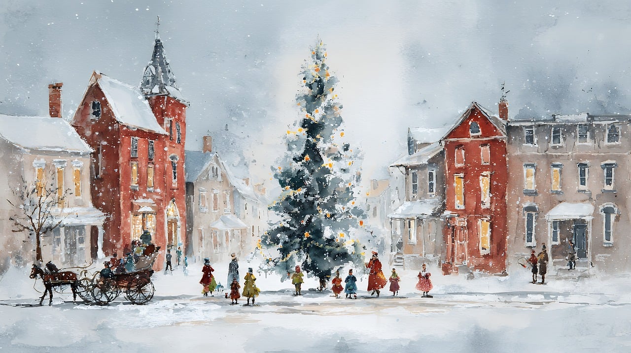Download Christmas, Town, Square. Royalty-Free Stock Illustration Image ...