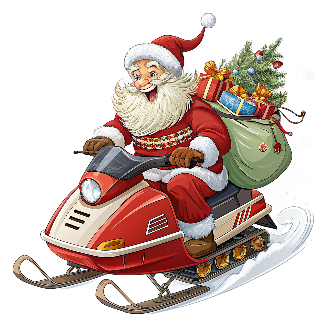 Download Santa Claus, Christmas, Snowmobile. Royalty-Free Stock ...