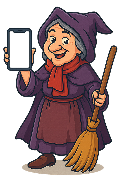 Download Witch Cartoon, Grandma Witch, Cute Witch. Royalty-Free Vector ...