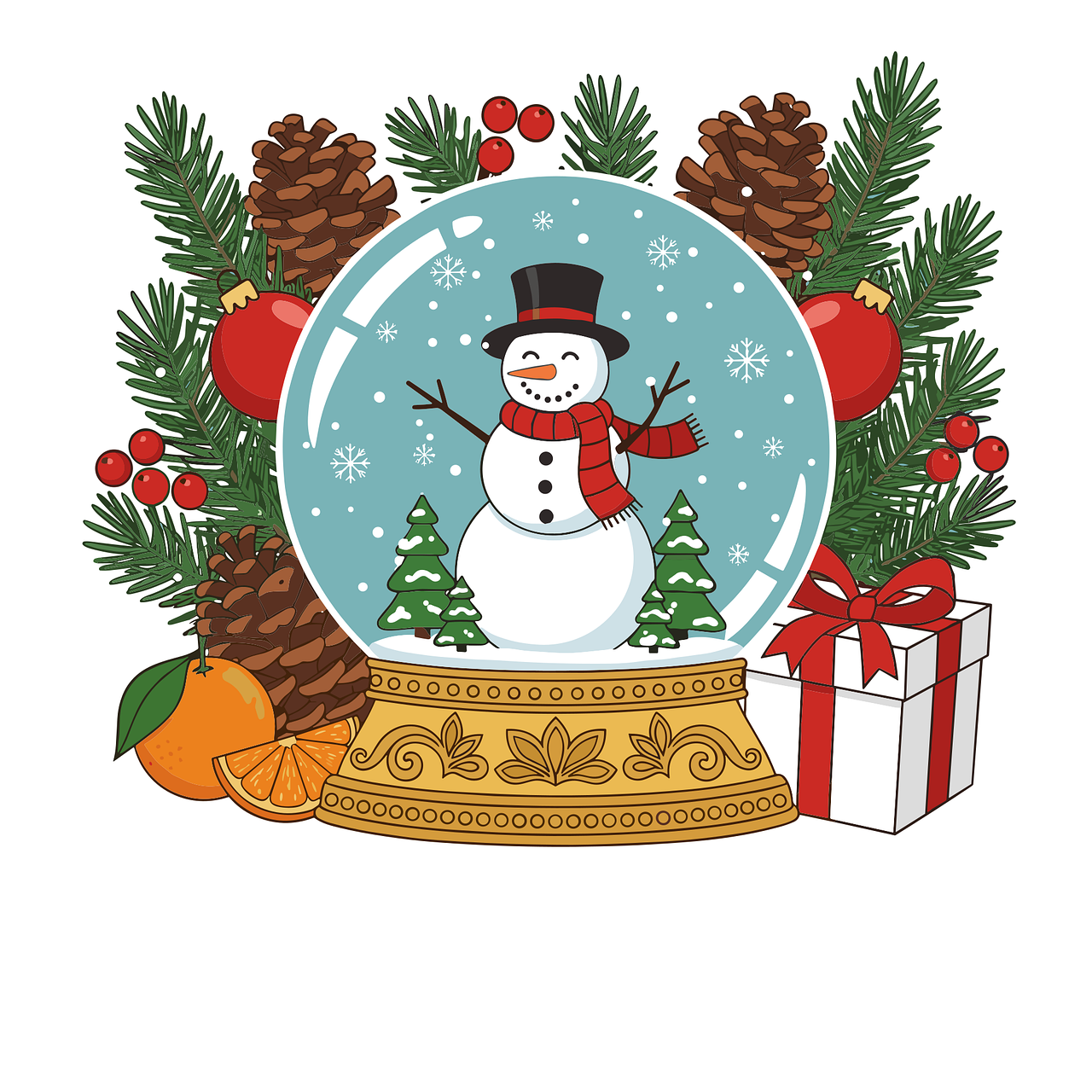 Download Snow Globe Illustration, Snowman In Globe, Christmas ...