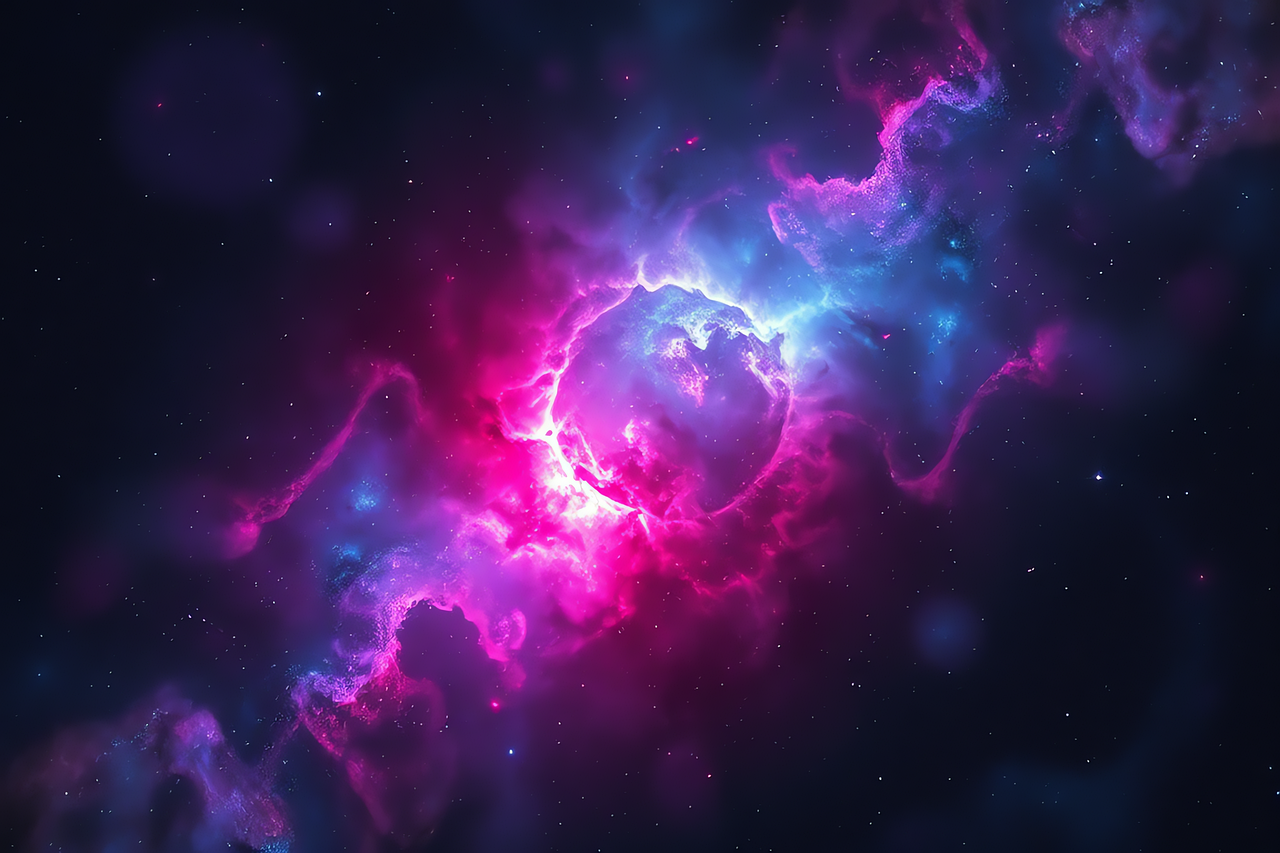 Download Purple Nebula, Cosmic Explosion, Pink Light. Royalty-Free ...