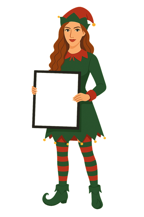 Download Christmas Elf, Elf Girl, Festive Illustration. Royalty-Free ...