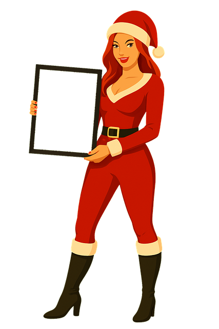 Download Santa Girl, Christmas Illustration, Blank Frame. Royalty-Free ...