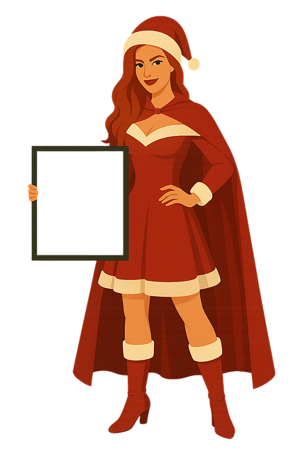 Download Santa Girl, Christmas Illustration, Blank Frame. Royalty-Free ...