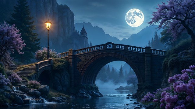 Download Bridge, Architecture, Night. Royalty-Free Stock Illustration ...