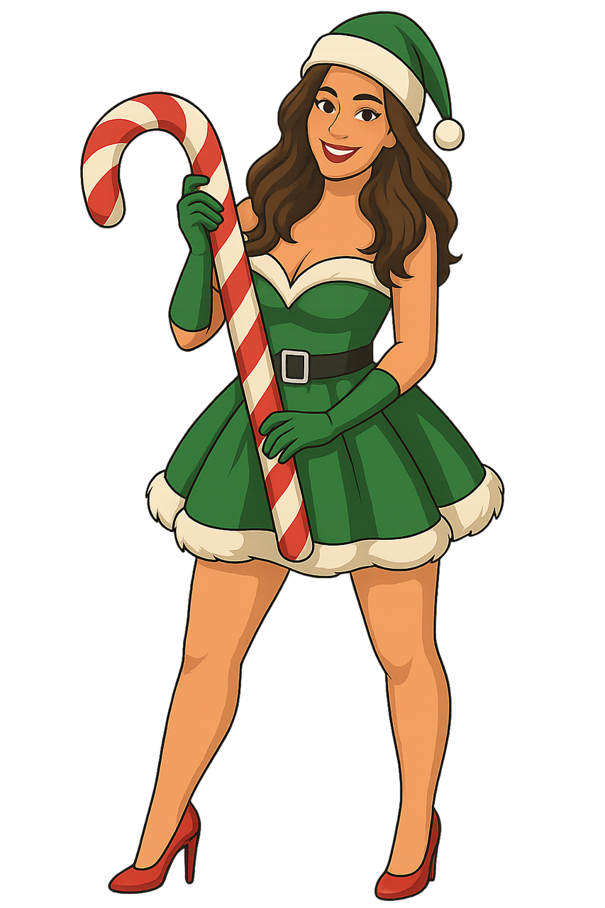 Download Christmas Outfit, Festive Fashion, Green Santa Dress. Royalty ...