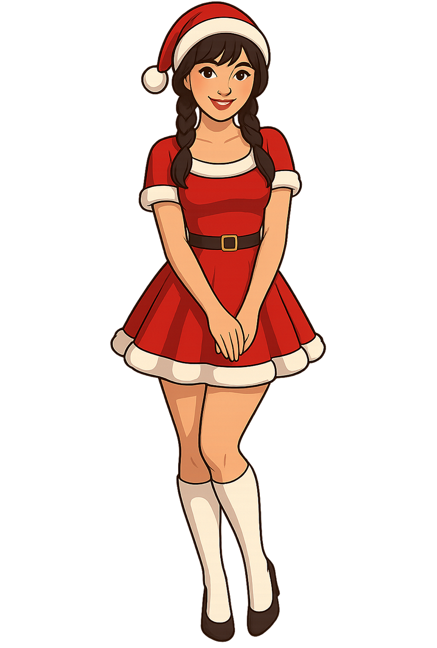 Download Christmas Outfit, Festive Fashion, Santa Dress. Royalty-Free ...