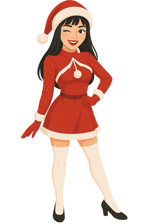 Download Christmas Outfit, Festive Fashion, Santa Dress. Royalty-Free ...