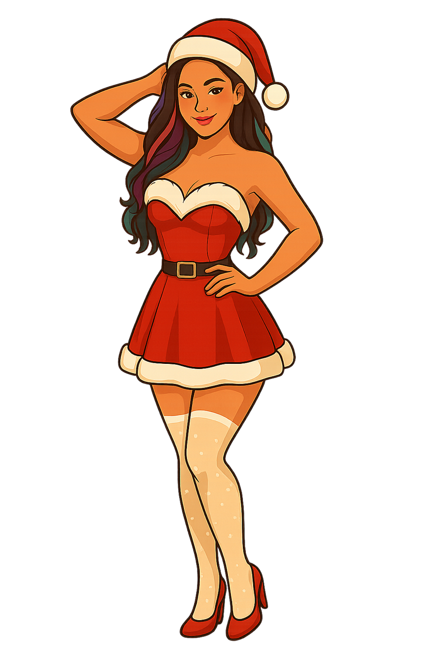 Download Christmas Outfit, Festive Fashion, Santa Dress. Royalty-Free ...