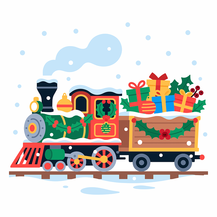 Download Christmas Train, Holiday Locomotive, Festive Train ...