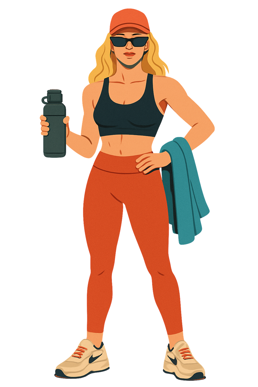 Download Fitness Outfit, Sporty Character, Cartoon Woman. Royalty-Free ...