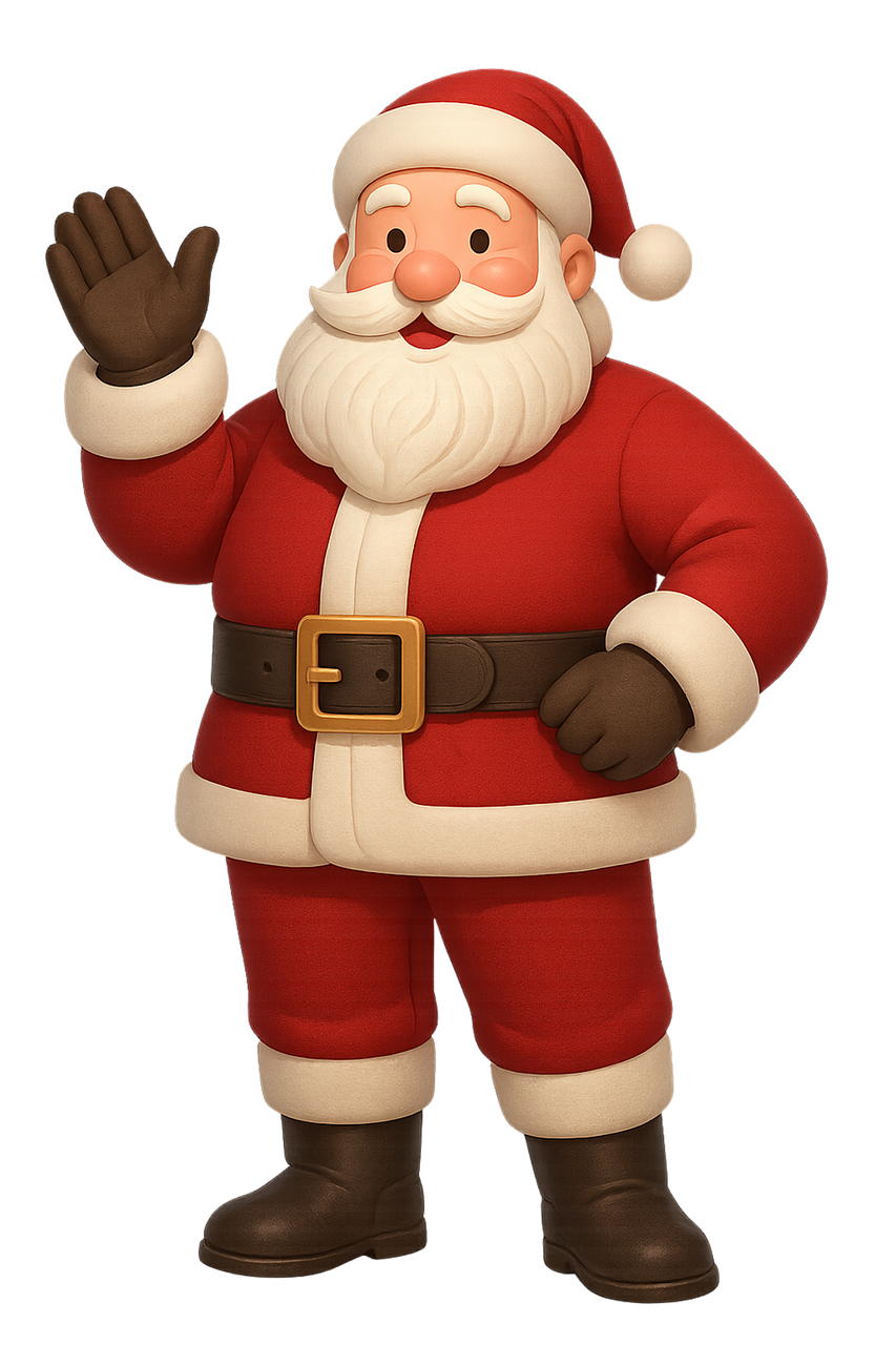 Download Santa Claus, 3D Character, Christmas Icon. Royalty-Free Vector ...