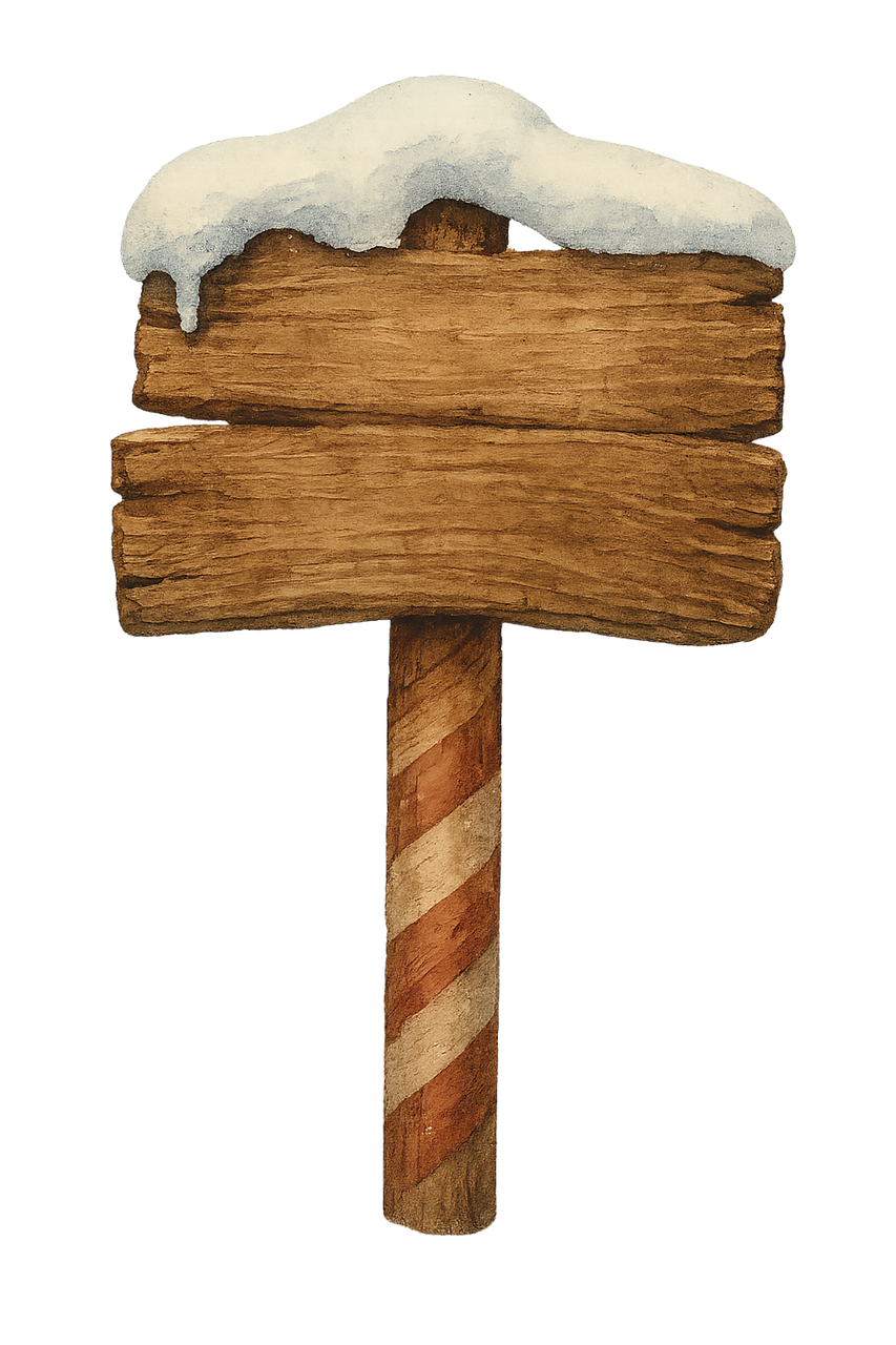 Download Wooden Signpost, Festive Sign, Snow-Covered Sign. Royalty-Free ...