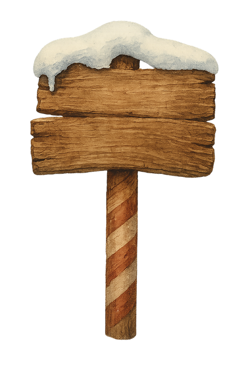 Download Wooden Signpost, Festive Sign, Snow-Covered Sign. Royalty-Free ...