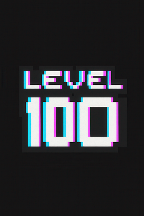 Download Level 100, Pixel Art, Glitch Effect. Royalty-Free Stock ...