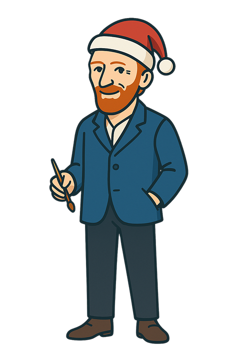 Download Vincent Van Gogh, Cartoon Painter, Festive Artist. Royalty ...
