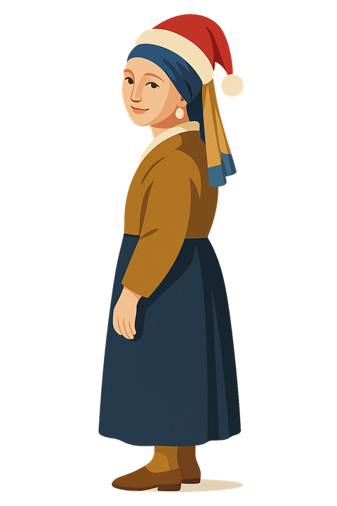 Download Girl With A Pearl Earring, Vermeer Parody, Festive ...