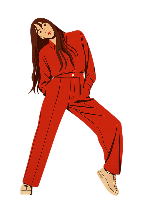 Download Stylized Person, Cartoon Character, Red Outfit. Royalty-Free ...