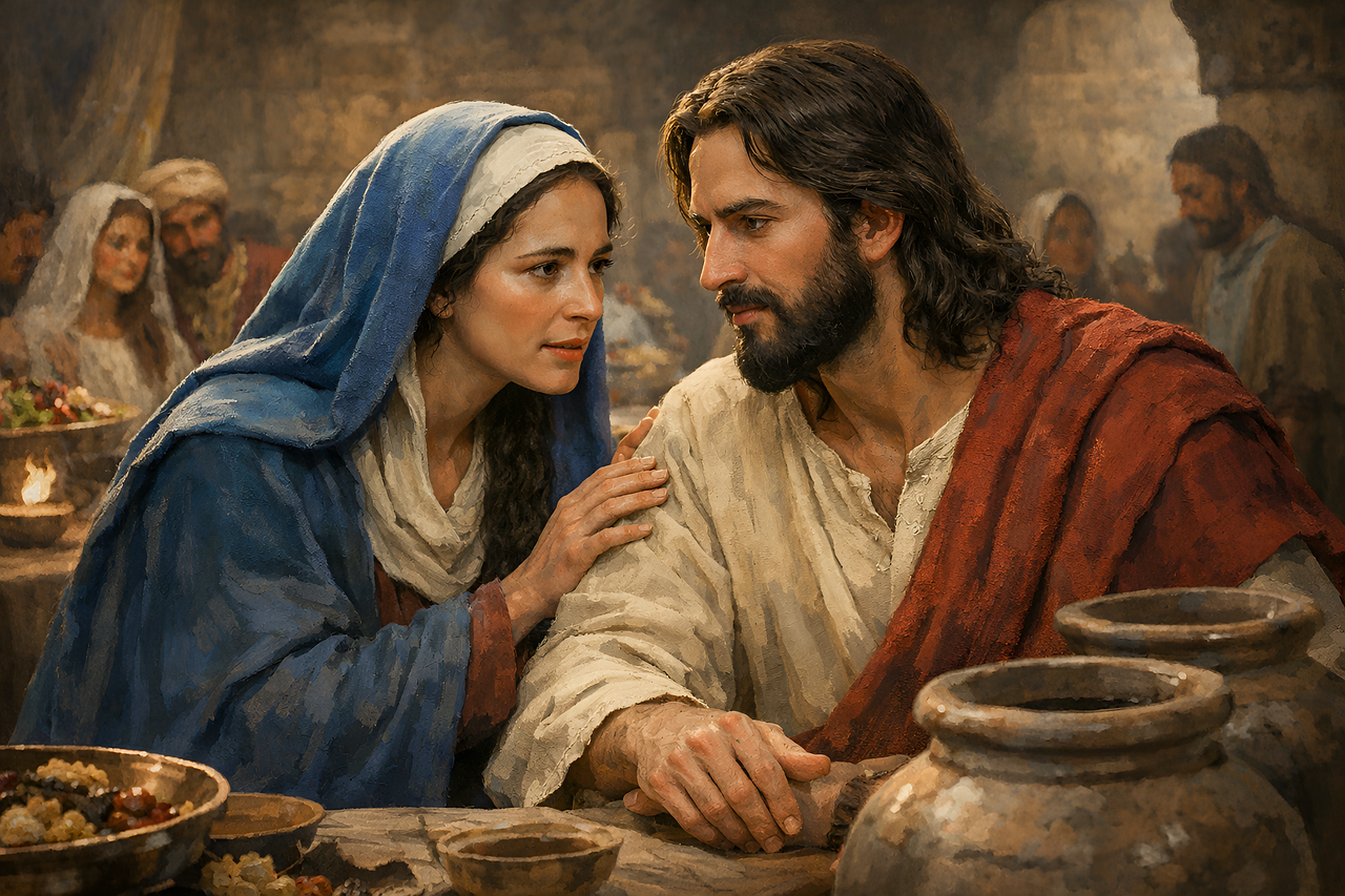 Download Mary In Wedding, Cana Of Galilee, Jesus. Royalty-Free Stock ...
