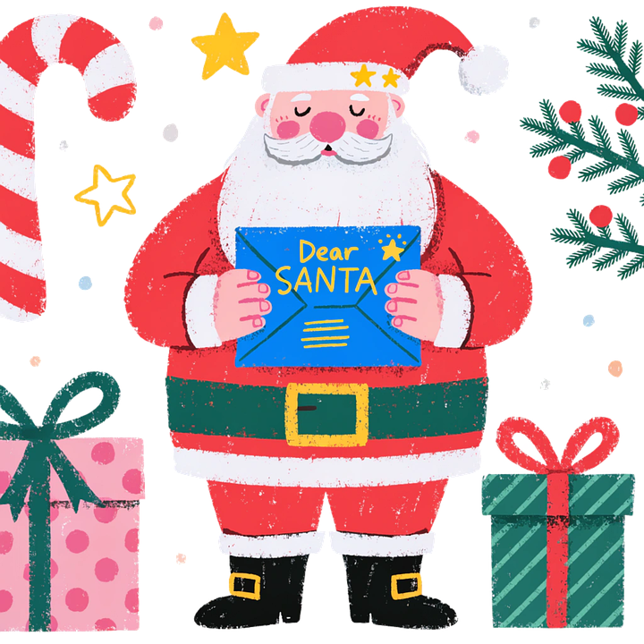 Download Cute Santa Illustration, Festive Santa Art, Christmas ...