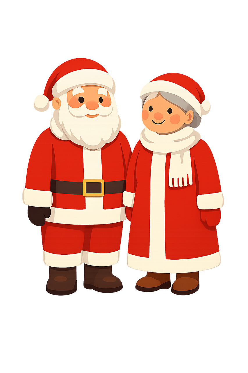 Download Santa Claus, Mrs Claus, Festive Illustration. Royalty-Free ...