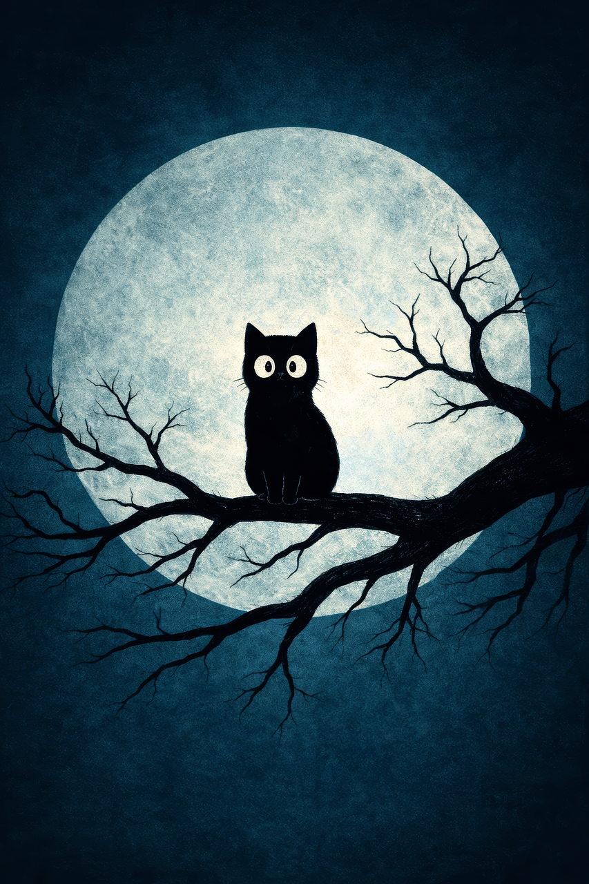 Chat Noir Pleine Lune Illustration - Image gratuite sur Pixabay