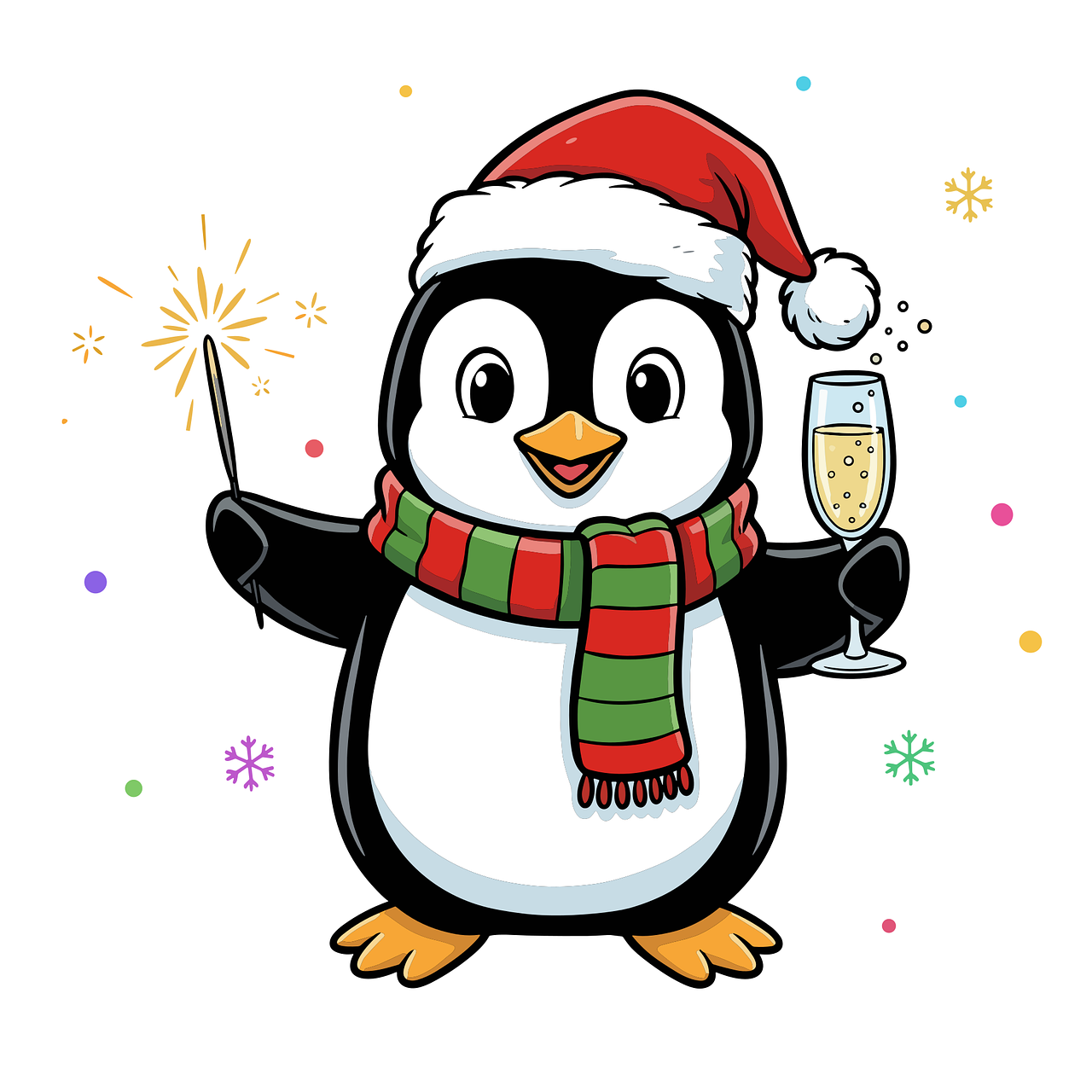 Download Cute Penguin Illustration, Christmas Penguin, New Year Penguin ...