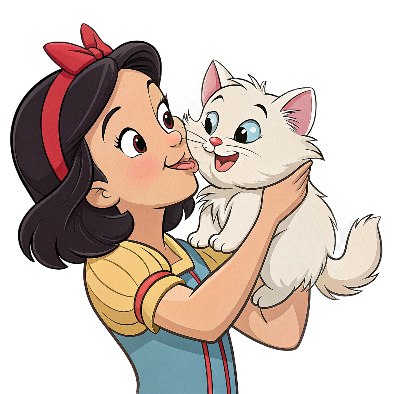 Download Cartoon, Girl, Kitten. Royalty-Free Stock Illustration Image ...