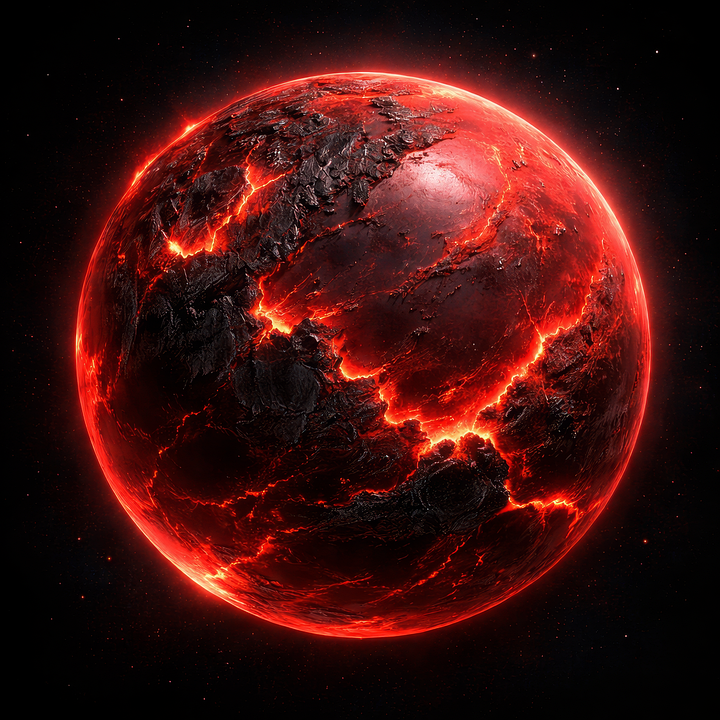 Download Lava Planet, Molten World, Volcanic Planet. Royalty-Free Stock ...