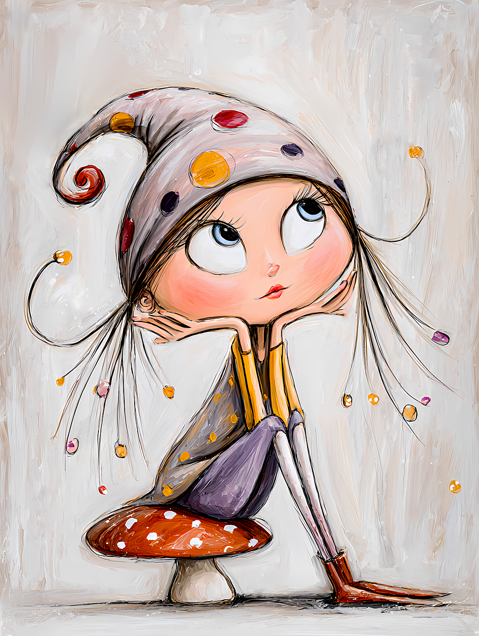 Download Whimsical Girl, Daydreaming Character, Fairy Tale Illustration ...