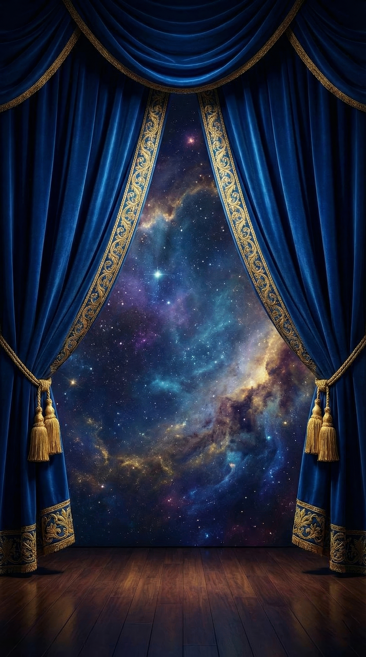 Download Fantasy Stage, Cosmic Background, Theater Curtains. Royalty ...