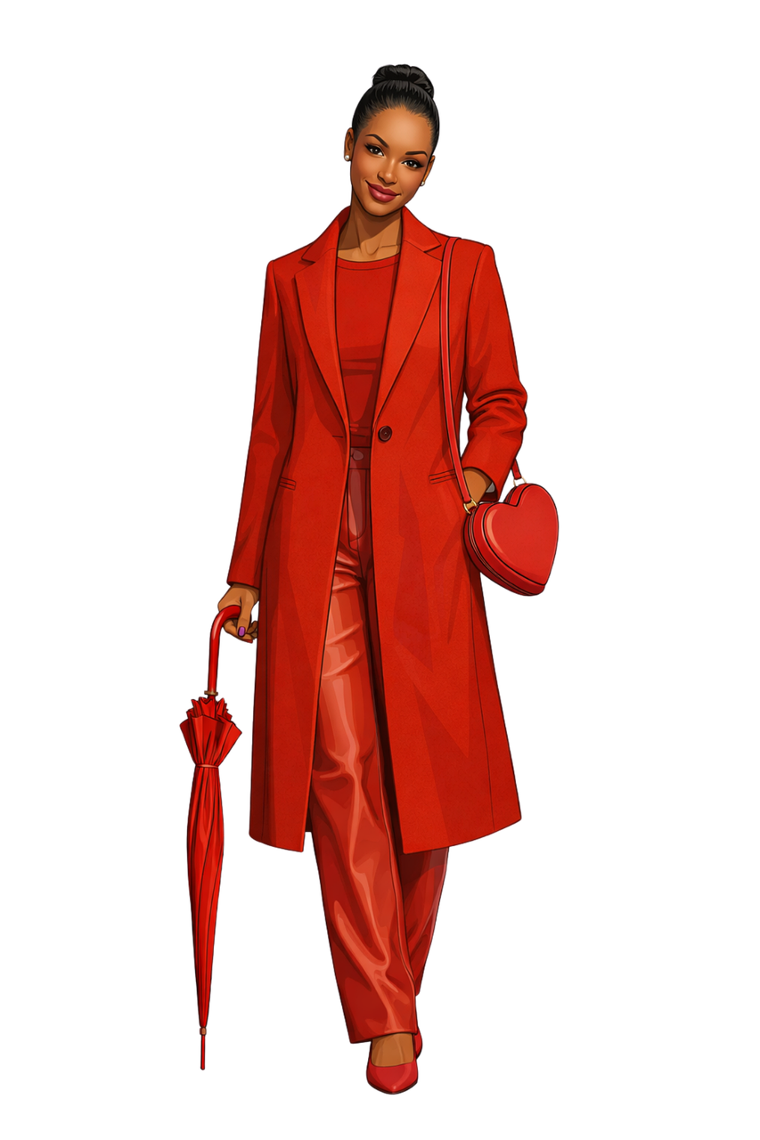 Download Fashionable Woman, Red Outfit, Elegant Style. Royalty-Free ...