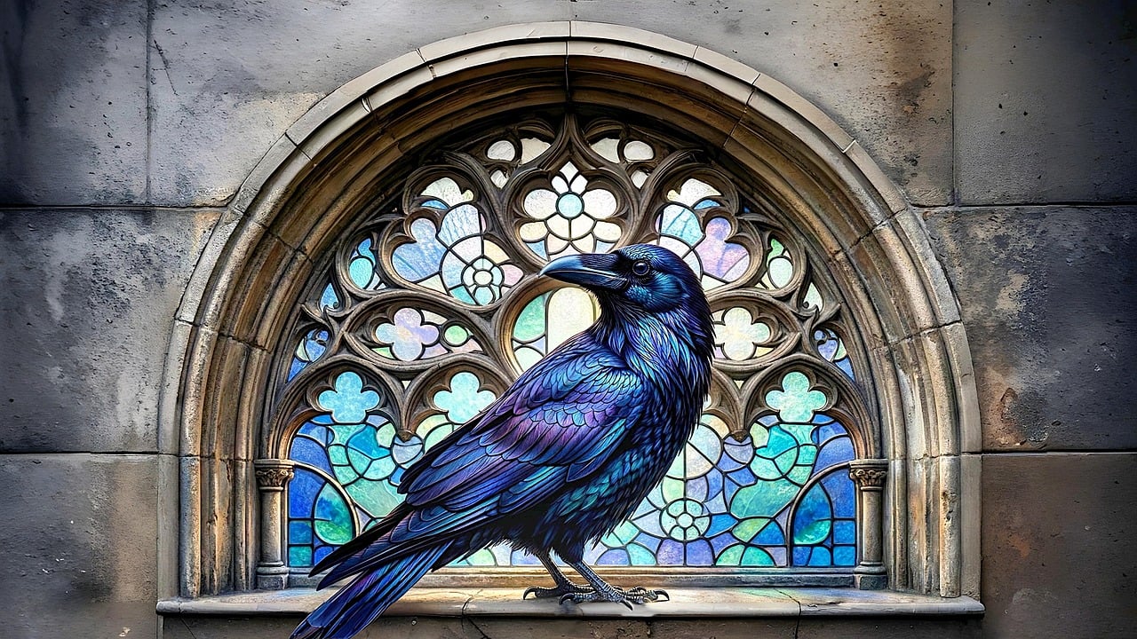 Crow Stained Glass Window Gothic - Free photo on Pixabay