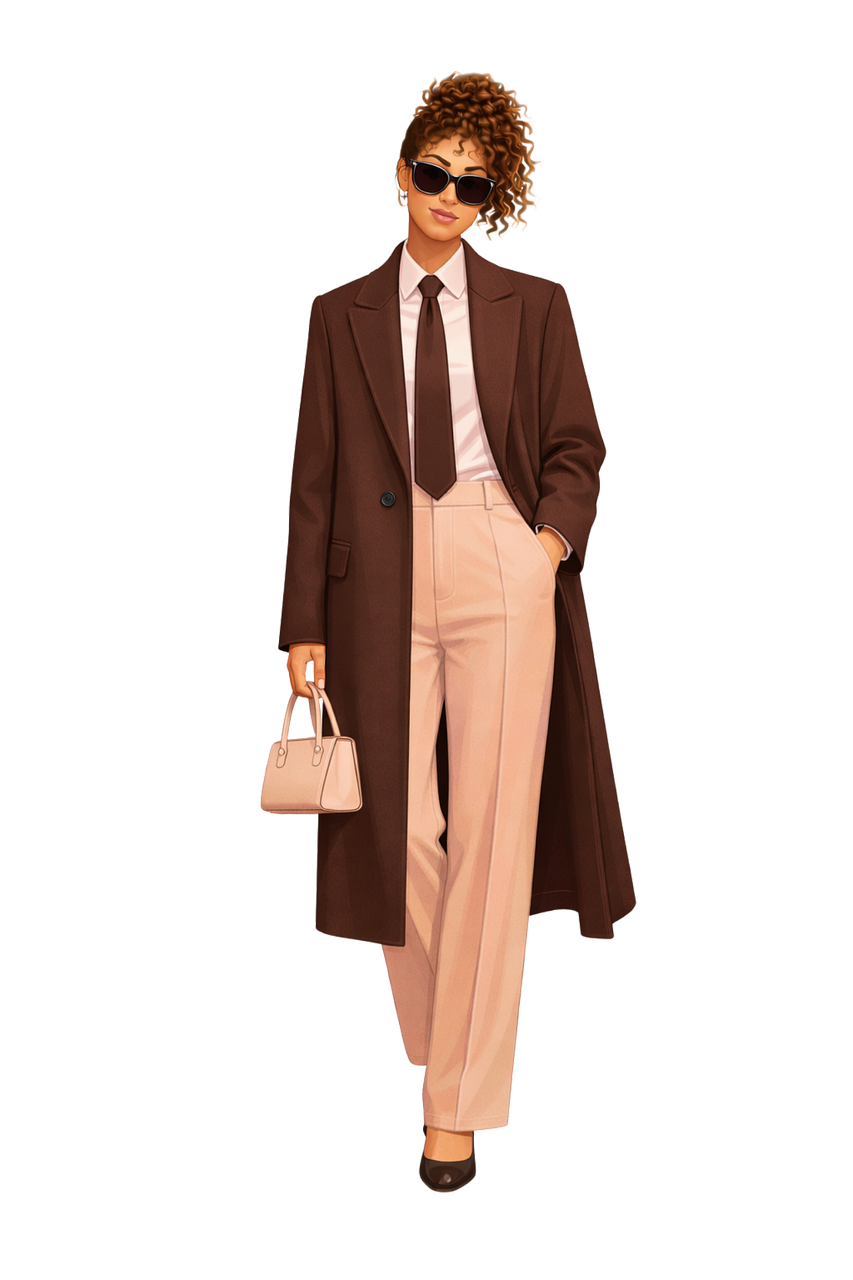 Download Fashion Illustration, Stylish Woman, Tailored Outfit. Royalty ...