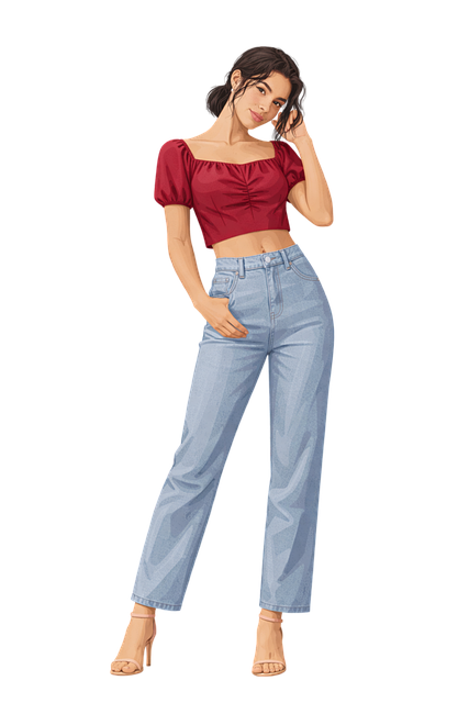 Download Fashion Illustration, Stylish Woman, Red Top. Royalty-Free ...