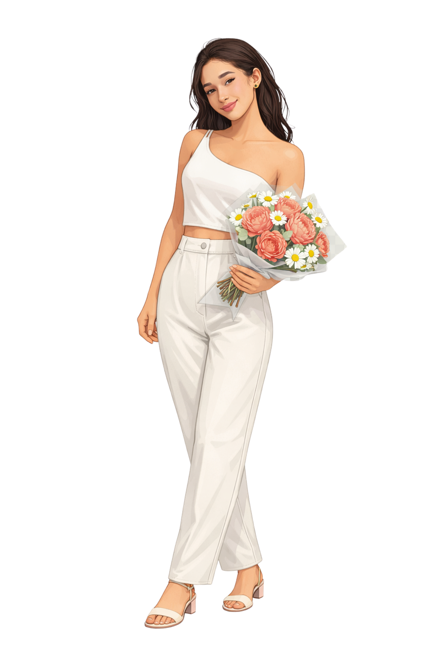 Download Fashion Illustration, Elegant Woman, White Outfit. Royalty ...