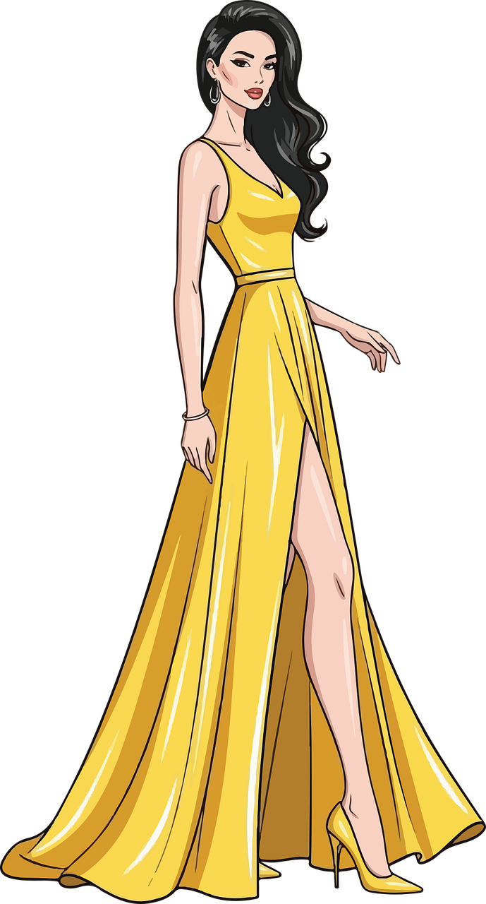 Download Woman, Yellow, Dress. Royalty-Free Vector Graphic - Pixabay