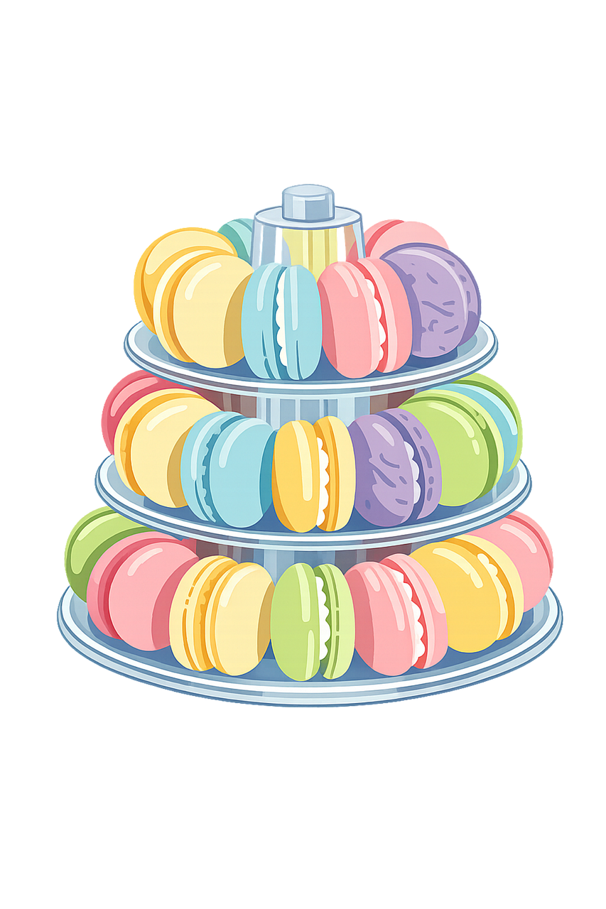 Download Macaron Stand, Pastel Macarons, Dessert Illustration. Royalty ...