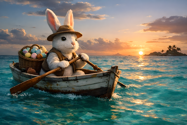 Download Easter Bunny, Easter, Boat. Royalty-Free Stock Illustration ...
