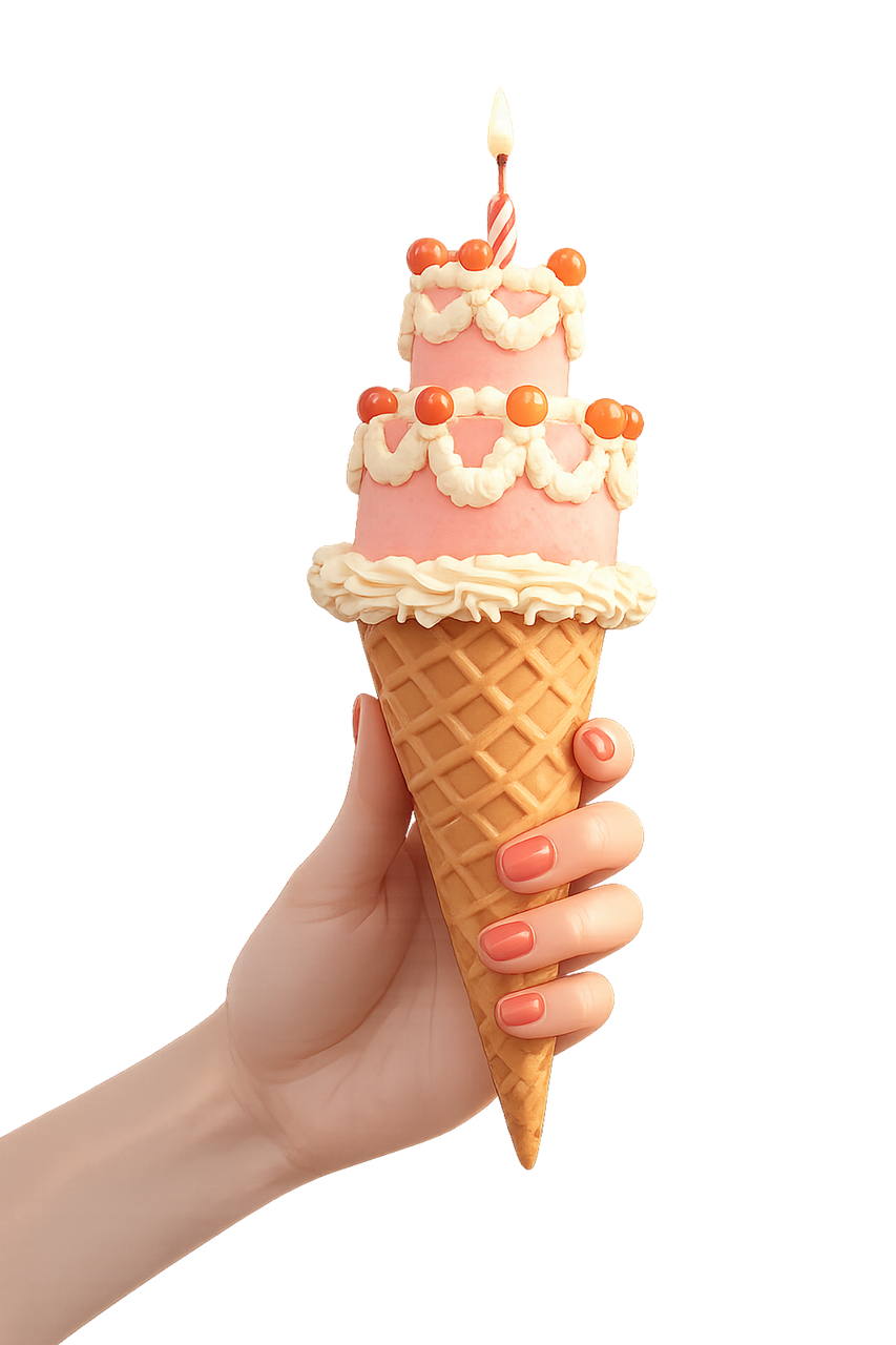 Download Birthday Cake, Ice Cream Cone, Cake Cone. Royalty-Free Vector ...