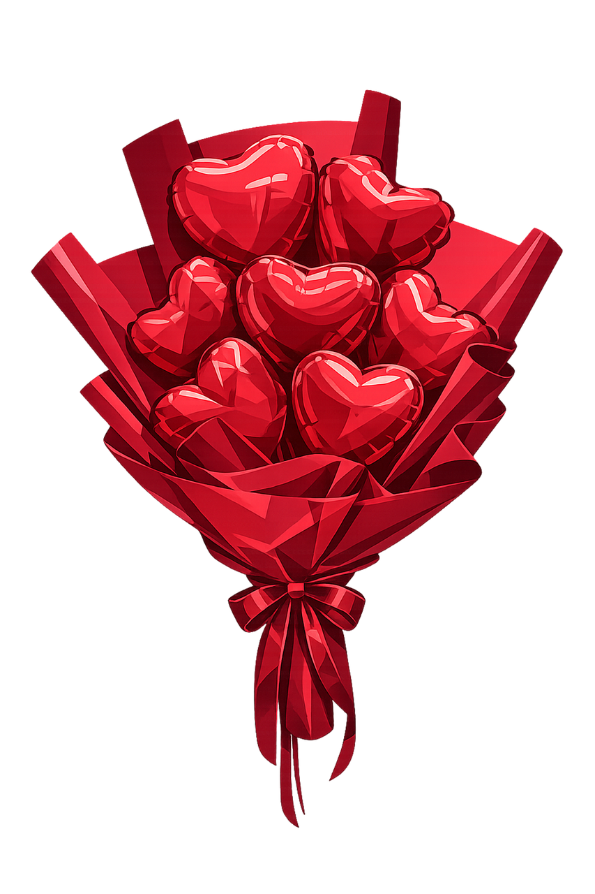 Download Heart Bouquet, Red Hearts, Burgundy Hearts. Royalty-Free ...