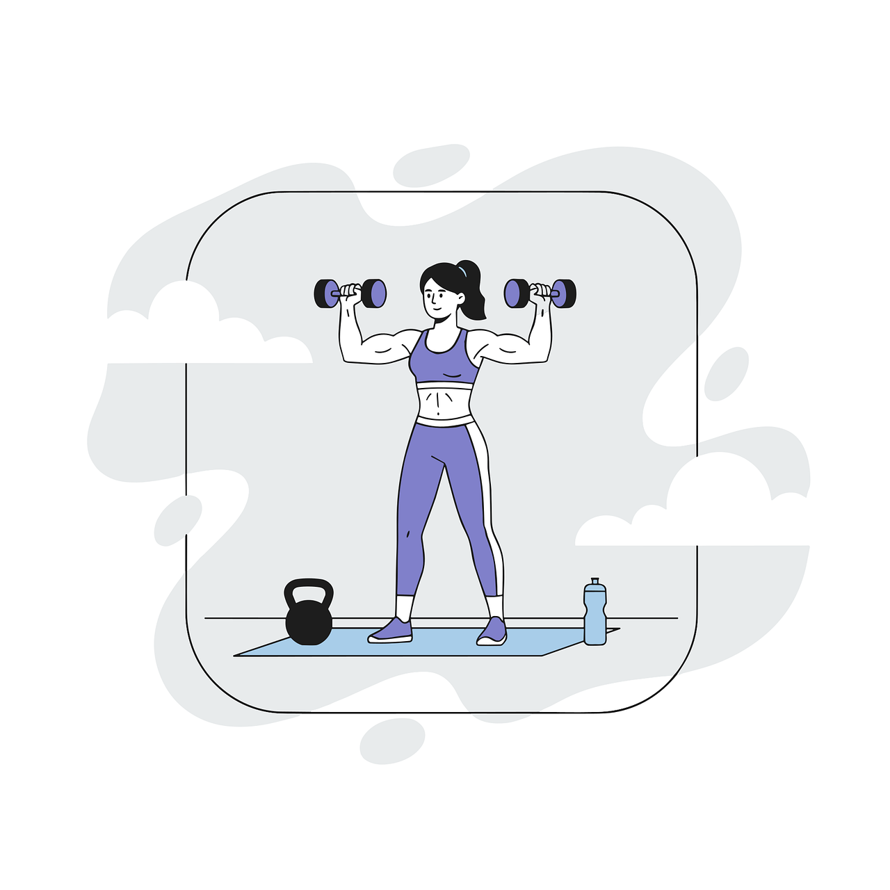 Download Fitness Illustration, Strength Training, Weightlifting Woman ...