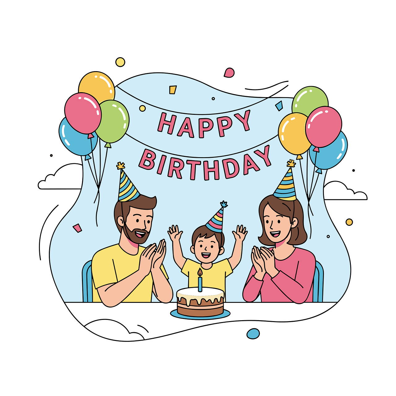 Download Happy Birthday Illustration, Birthday Celebration, Family ...