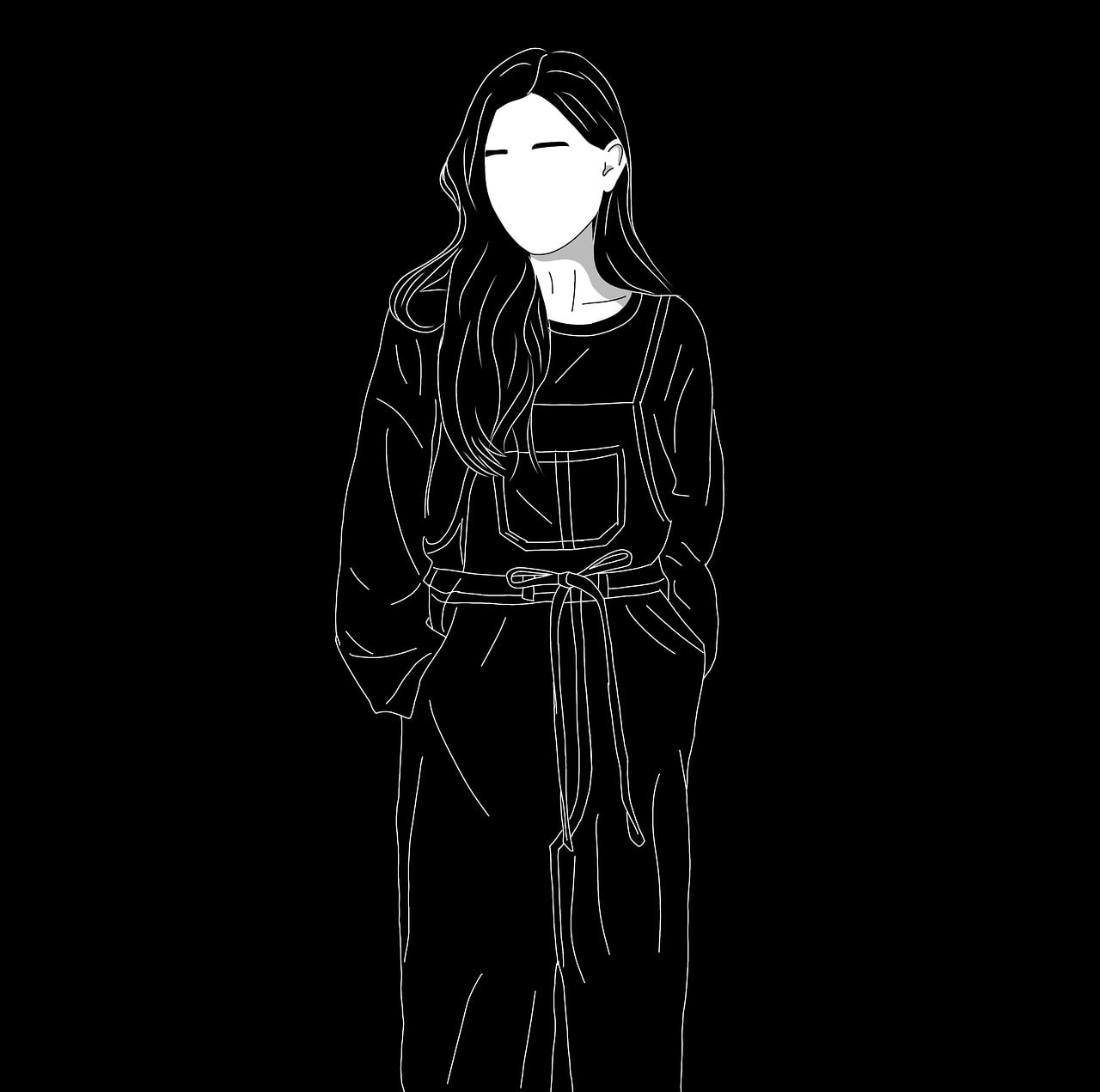 Download Faceless, Woman, Portrait. Royalty-Free Stock Illustration ...